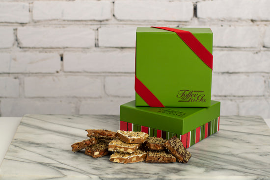 Holiday Red & Green Toffee Boxes – Toffee to Go & More